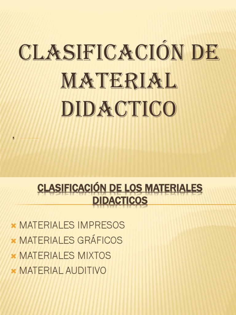 Clasificación De Materiales Didacticos Pdf Libros Maestros
