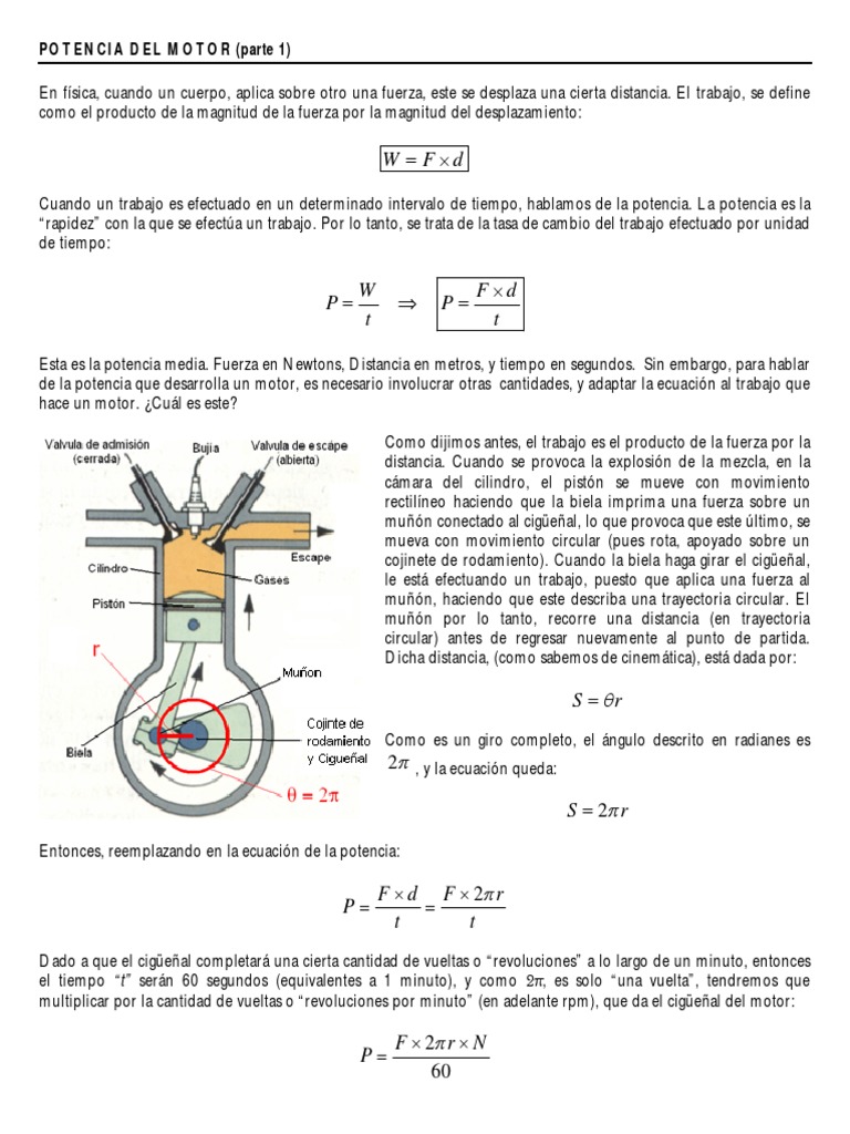 Torque y Potencia Del Motor | PDF | Rotación | Fuerza
