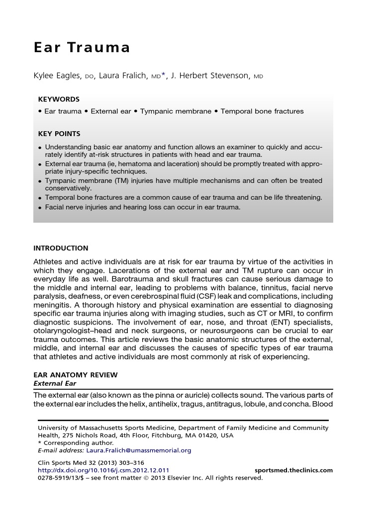 Ear Trauma | PDF | Ear | Auditory System