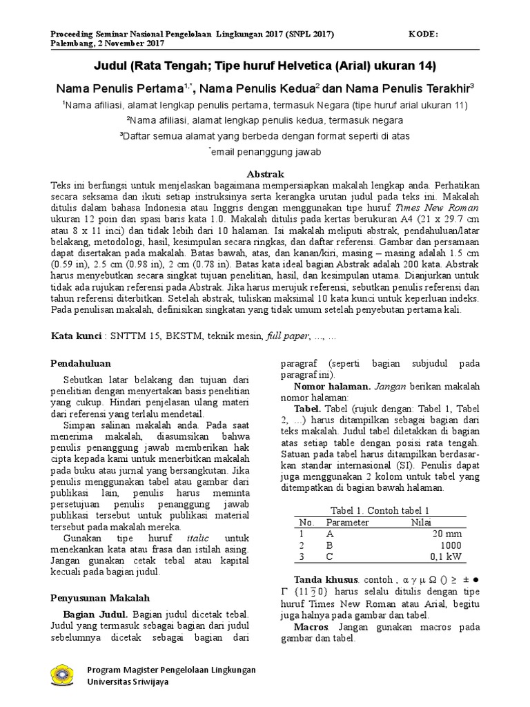 Template Makalah Prosiding SNTTM16 | PDF