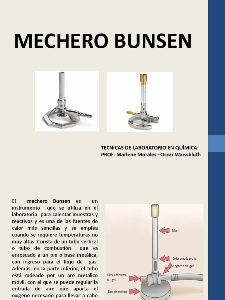 Mechero Bunsen: Tecnicas de Laboratorio en Química PROF: Marlene ...