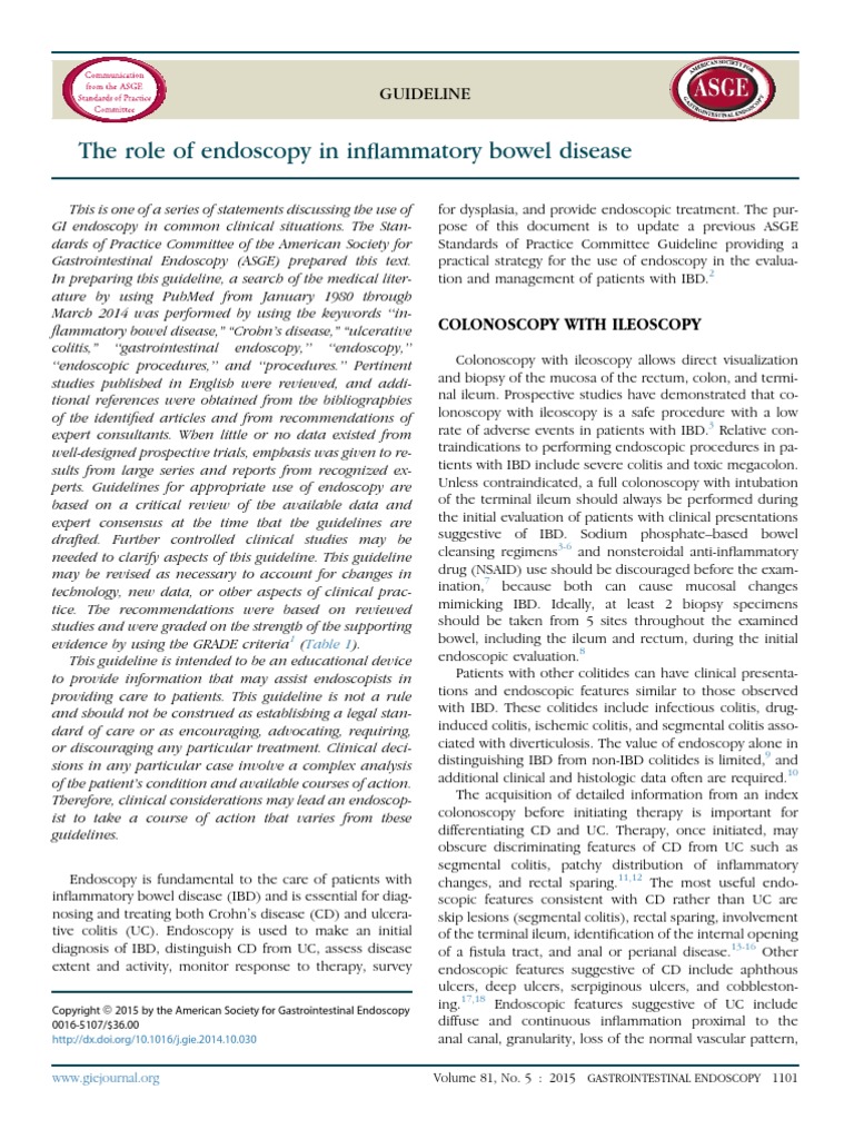 The Role Endoscopy For Ibd | PDF | Inflammatory Bowel Disease ...