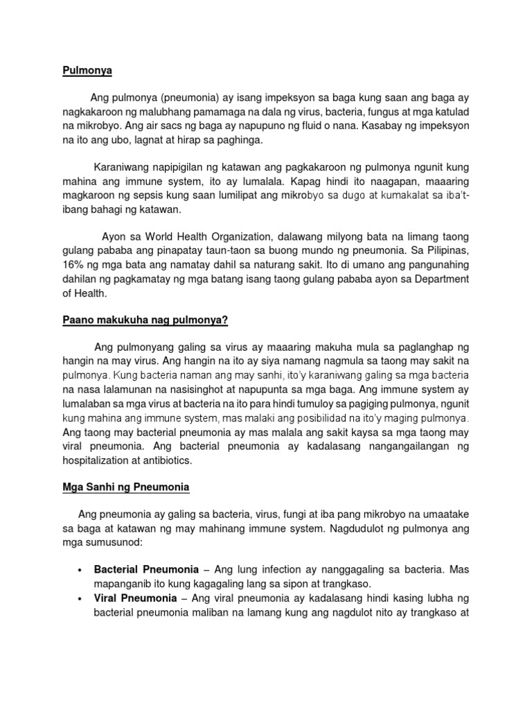 Pulmonya | PDF