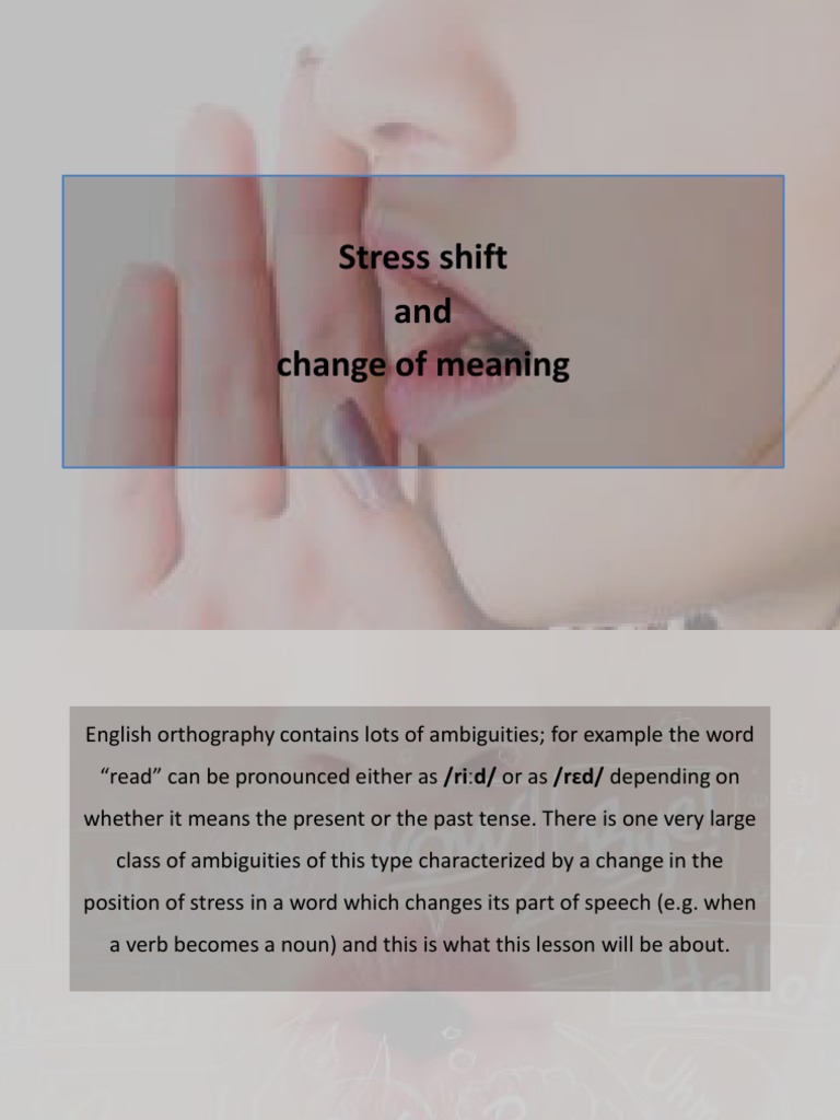 Stress Shift and Change of Meaning | Download Free PDF | Stress ...