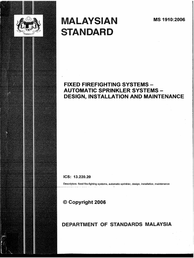 MS 1910 (2006) - Automatic Sprinkler System | PDF