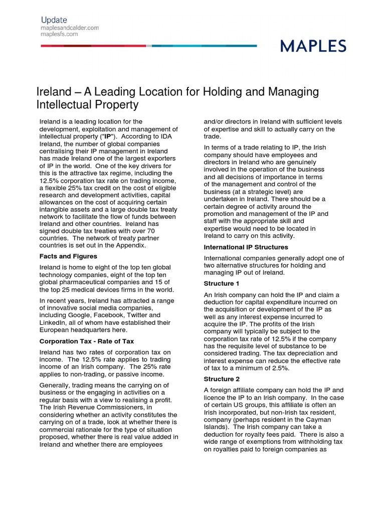 Maples and Calder Ireland Intellectual Property 2018 | PDF | Intangible ...