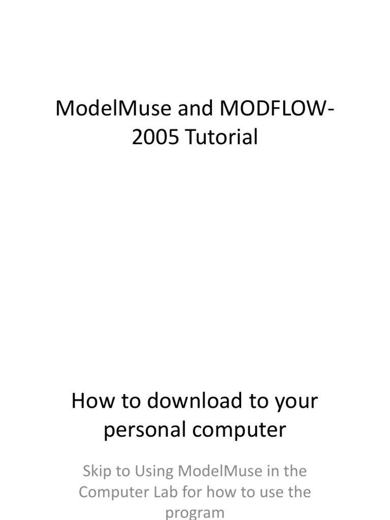 ModelMuse and MODFLOW2005 Tutorial | PDF | Aquifer | Computer File