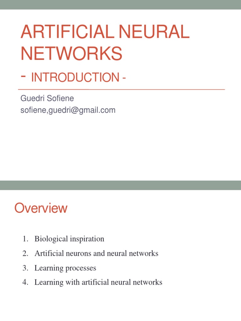 Artificial Neural Networks - Introduction | PDF | Artificial Neural Network | Nervous System