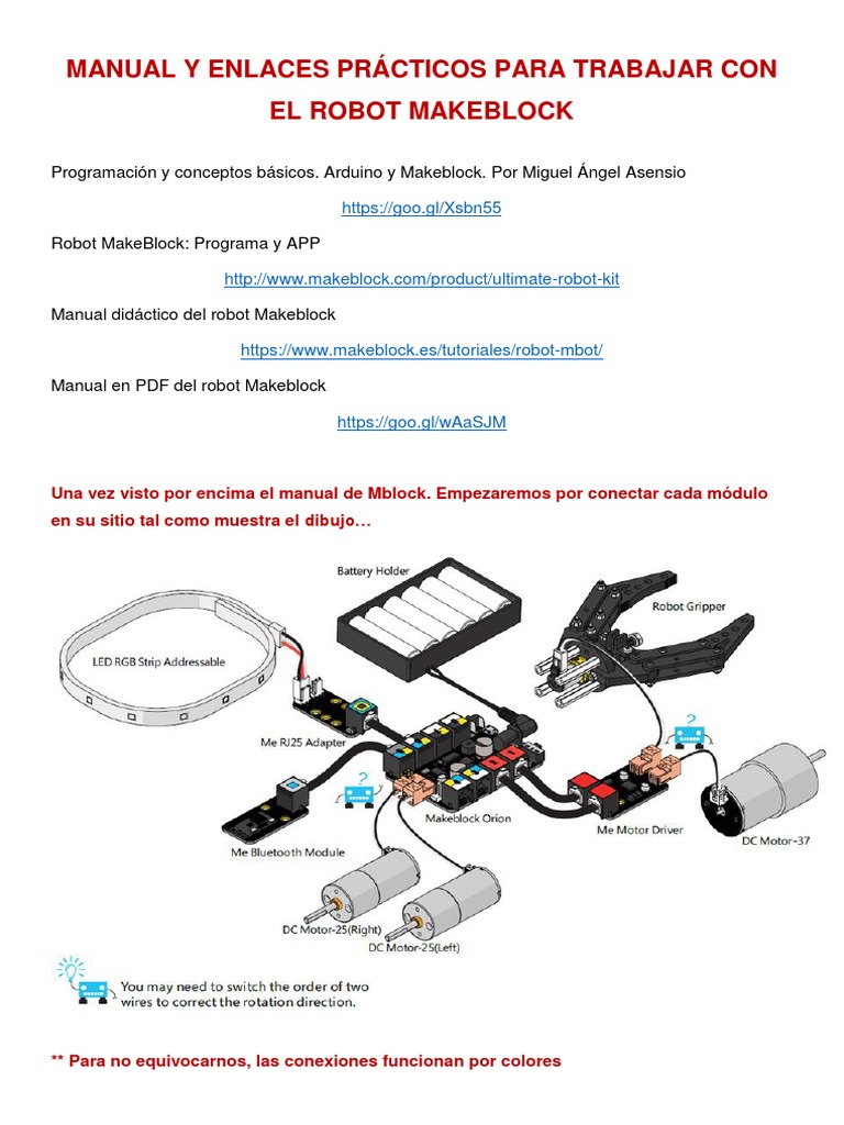 Manual y Enlaces Makeblock | PDF | Arduino | USB