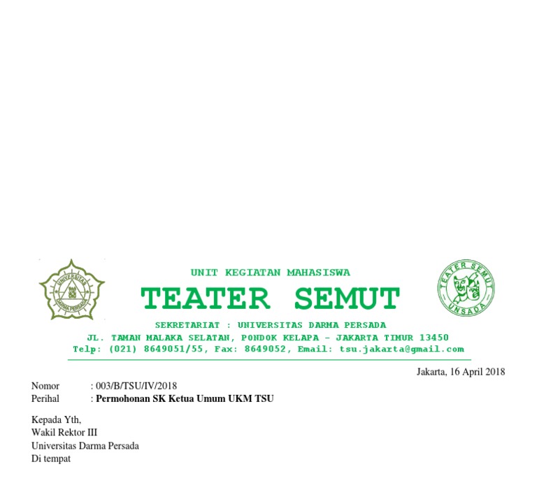 Contoh Amplop Surat Proposal UKM | PDF