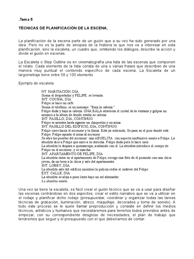 Técnicas de Planificación Escénica | PDF | Composición (artes visuales ...