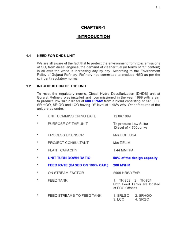 DHDS Process PDF | PDF | Gases | Chemical Substances