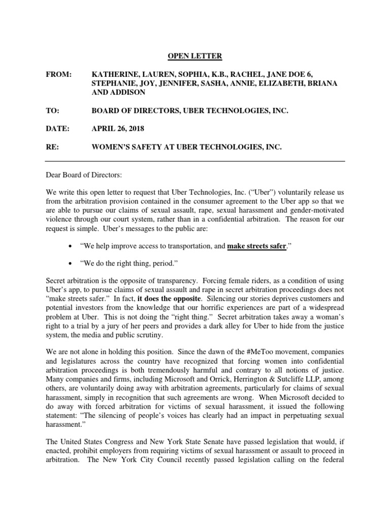 Women's Safety Concerns at Uber | PDF | Uber (Company) | Sexual Assault
