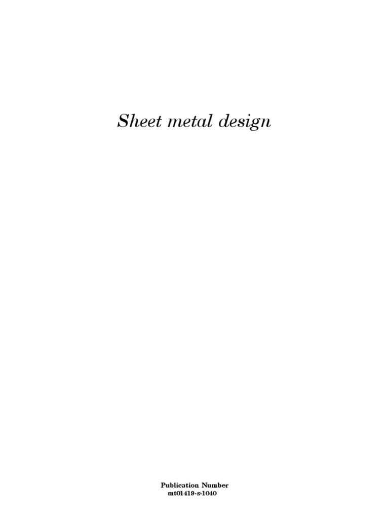 Sheet Design Solid Design | Sheet Metal | Microsoft Excel
