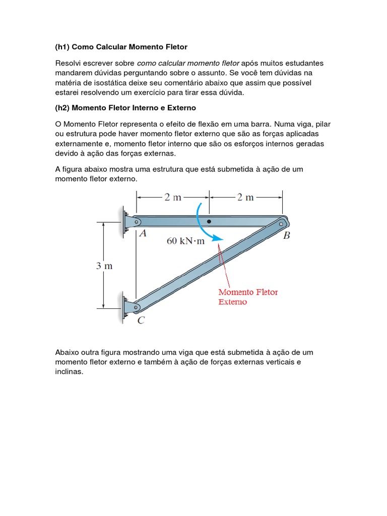Como Calcular Momento Fletor Blog Engenheiraco | Viga | Matemática
