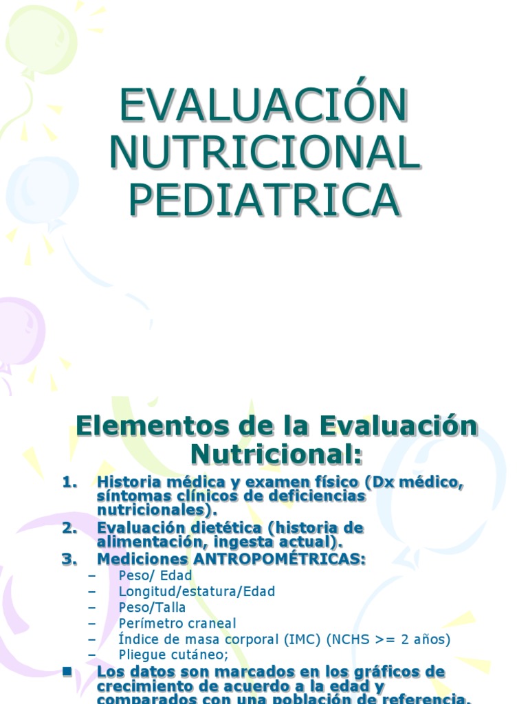 Evaluacion Nutricional en Pediatria | PDF | Longitud | Examen físico