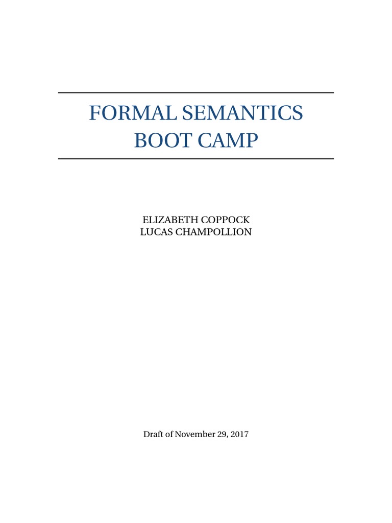 Semantics Boot Camp | PDF | Argument | Set (Mathematics)