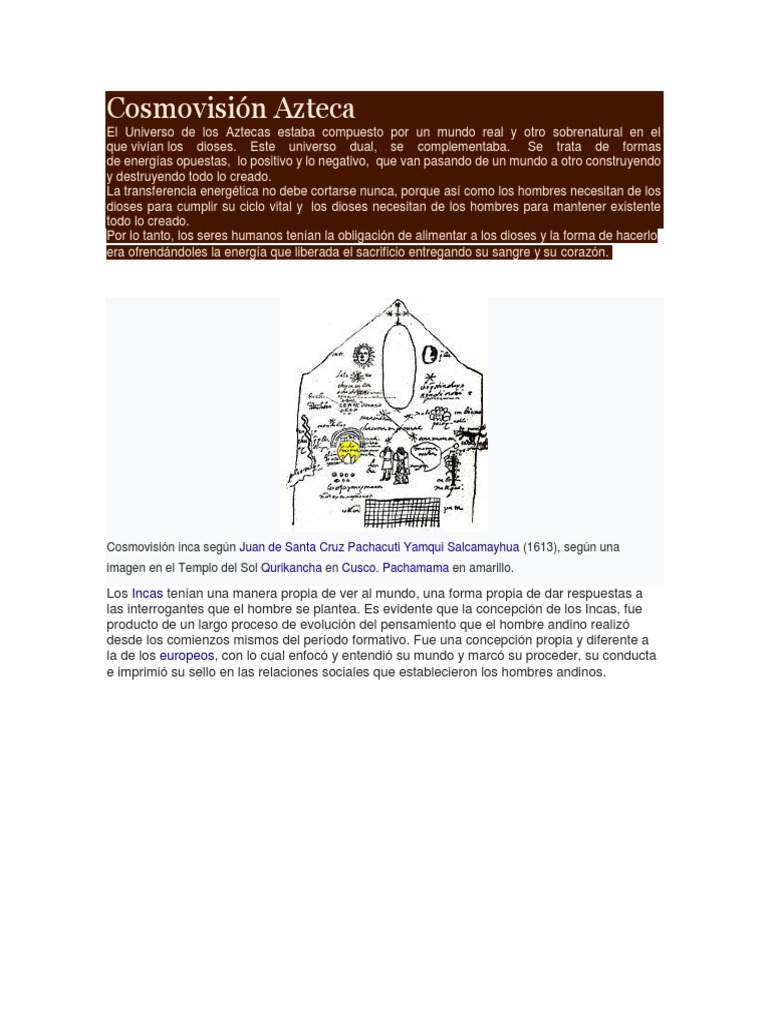 Cosmovisión Azteca | PDF
