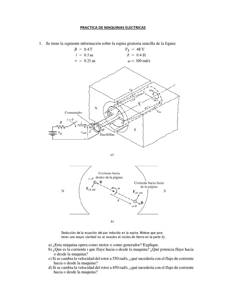 Practica de Maquinas Electricas | PDF | Inductor | Generador eléctrico