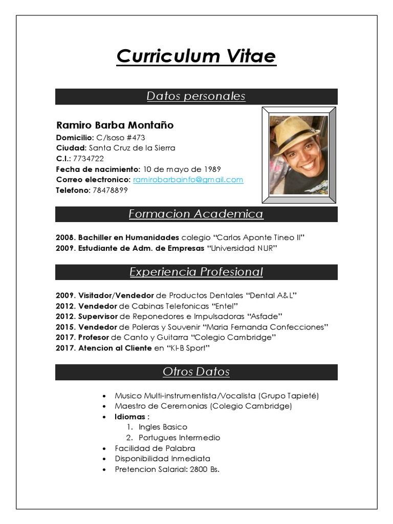 CV Ramiro Barba | PDF