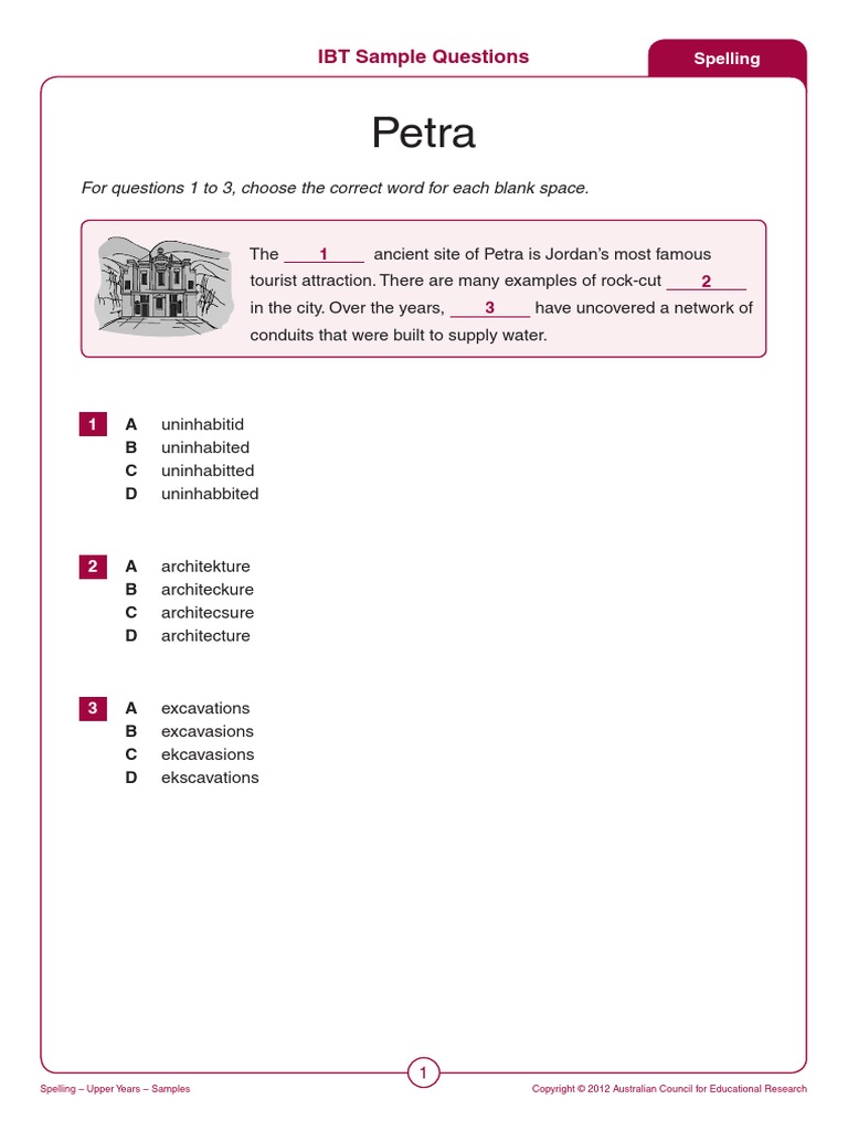 Petra: IBT Sample Questions | PDF