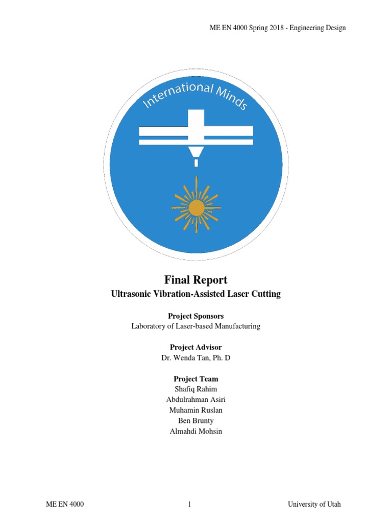 Final Report | PDF | Laser | Reliability Engineering