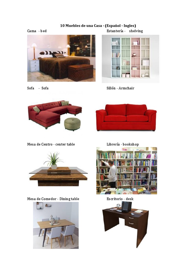 10 Muebles y Electrodomésticos en Inglés | PDF