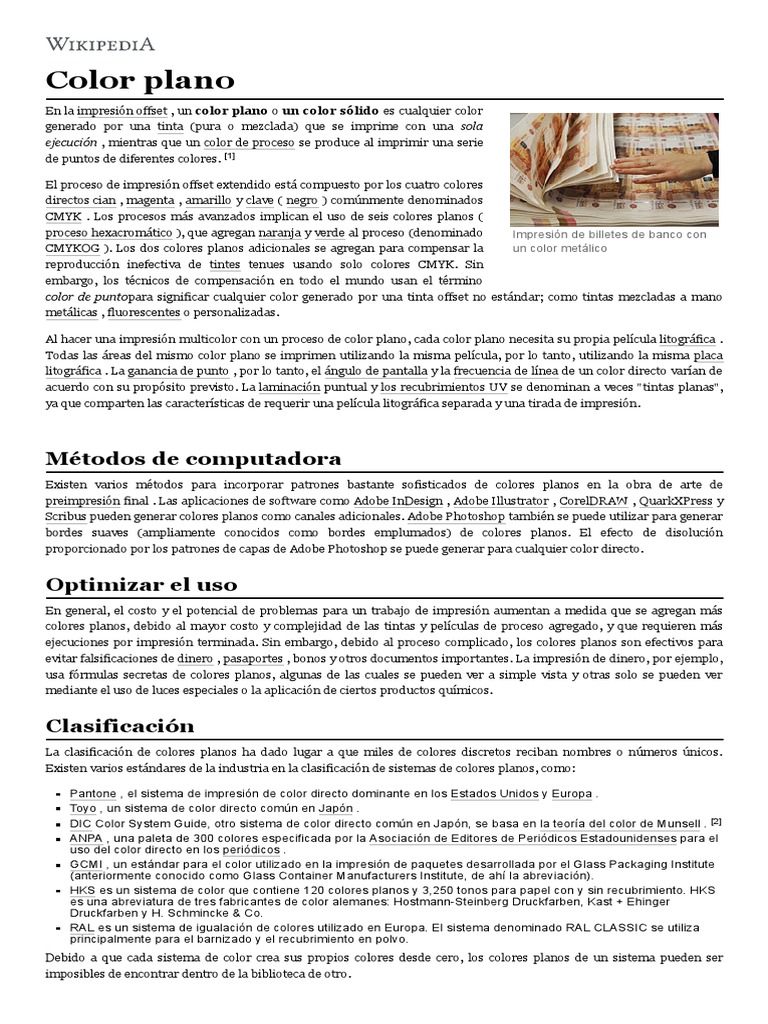 Color Plano (Spot Color) - Wikipedia | PDF | Color | Diseño gráfico