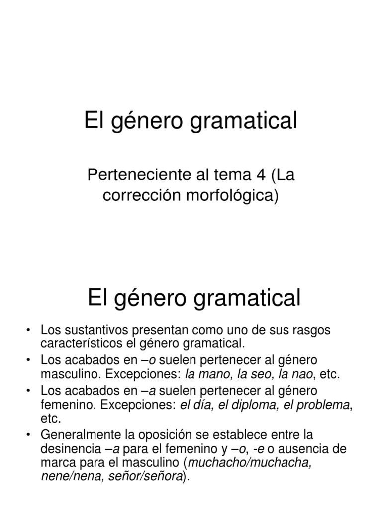 Género gramatical en sustantivos | PDF | Género gramatical | Sustantivo