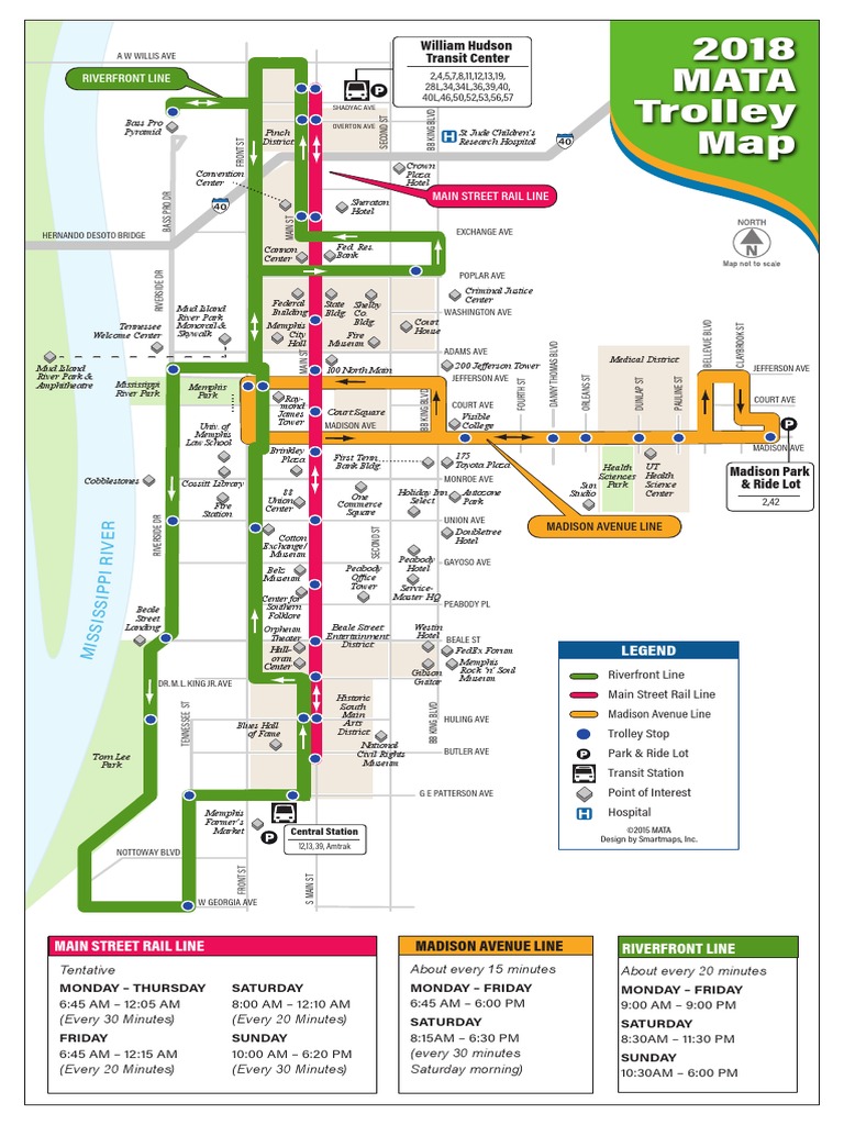 2018 MATA Trolley Map | Download Free PDF | Memphis | Transport