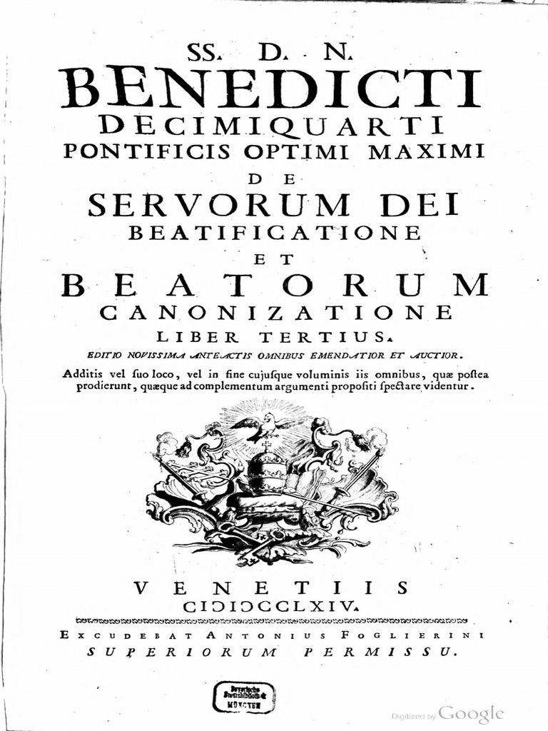 De Servorum Dei Beatificatione Et Beator