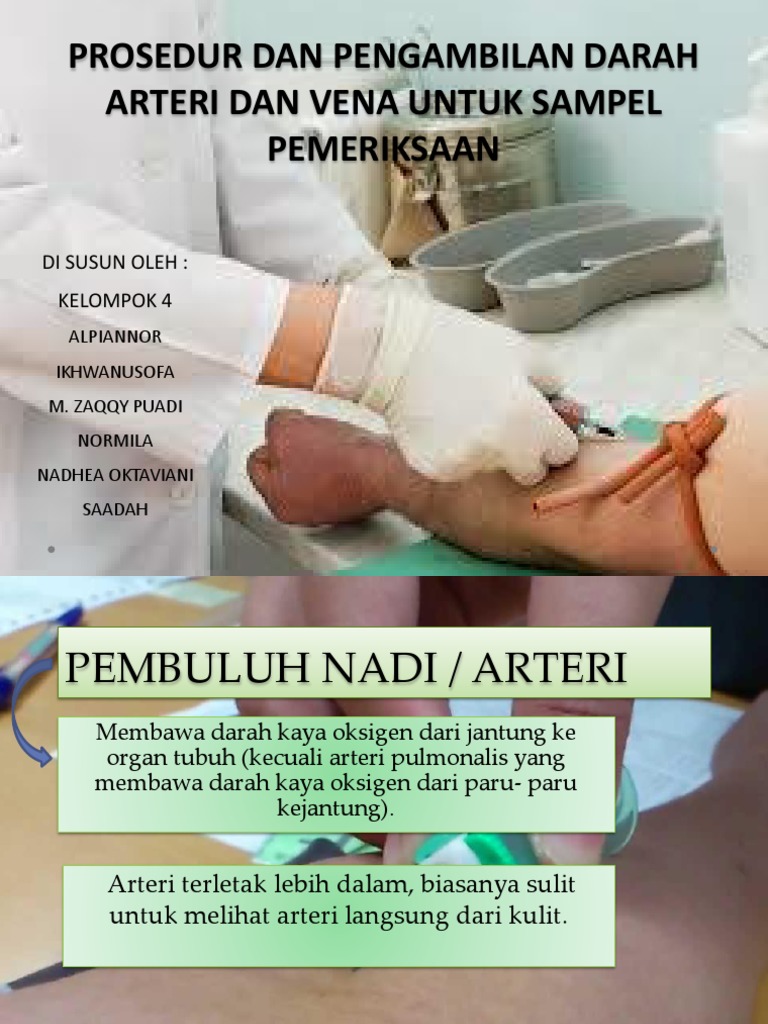 Prosedur Dan Pengambilan Darah Arteri Dan Vena Untuk | PDF | Sains ...