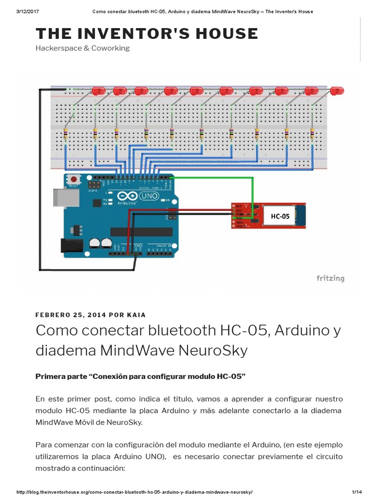 Como Conectar Bluetooth HC-05, Arduino y Diadema MindWave NeuroSky ...