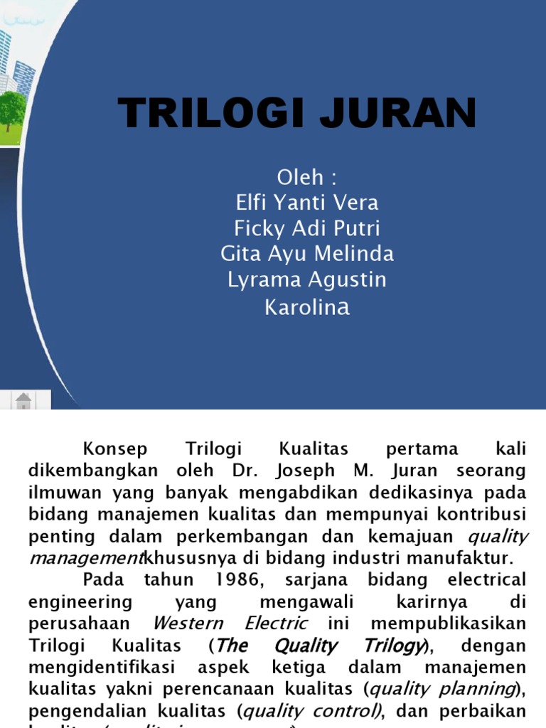Kelompok 3 Trilogi Juran | PDF | Bisnis