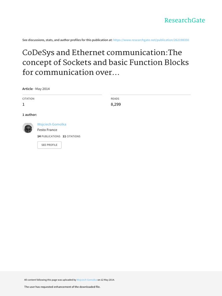 Ethernet And Codesys Socket And Basic Fb Part1 Udpprotocol Pdf Network Socket Port