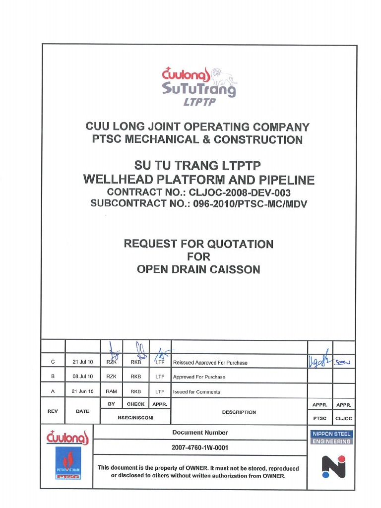 2007-4760-1W-0001 Rev. C AFP RFQ Open Drain Caisson - Approved | PDF ...