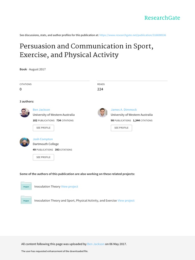 Persuasion and Communication in Sport, Exercise, and Physical Activity ...