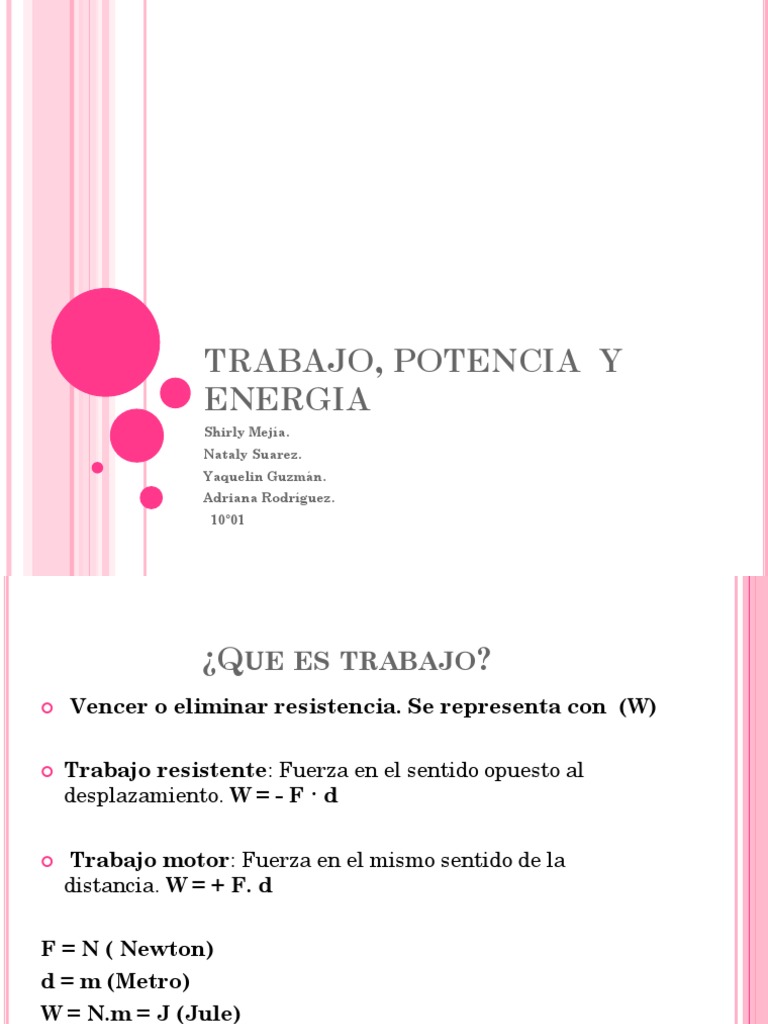 Trabajo, Potencia y Energia | PDF | Vatio | Gravedad