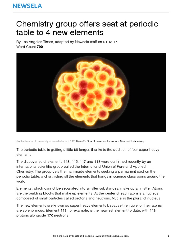 Discovery of New Elements | PDF | Chemical Elements | Atoms