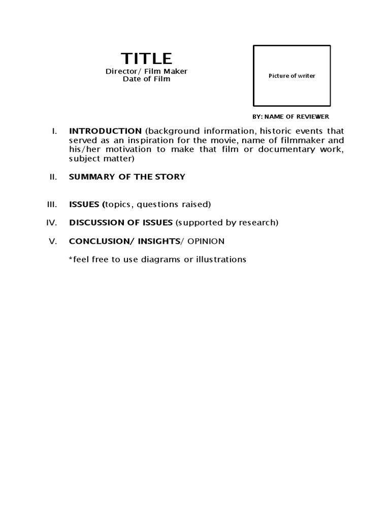 Movie Review Format | PDF