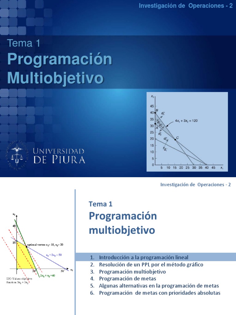 Tema 1 MultiObjetivo 2016-II | PDF | Programación lineal | La investigación de operaciones