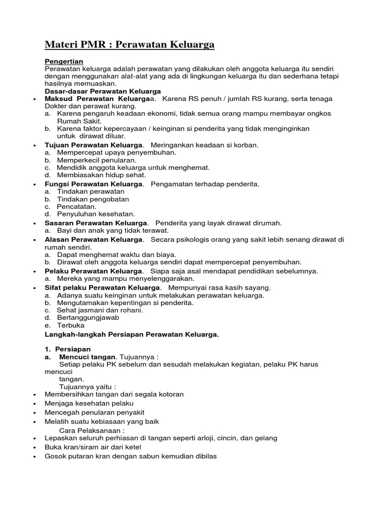 Materi PMR Perawatan Keluarga | PDF