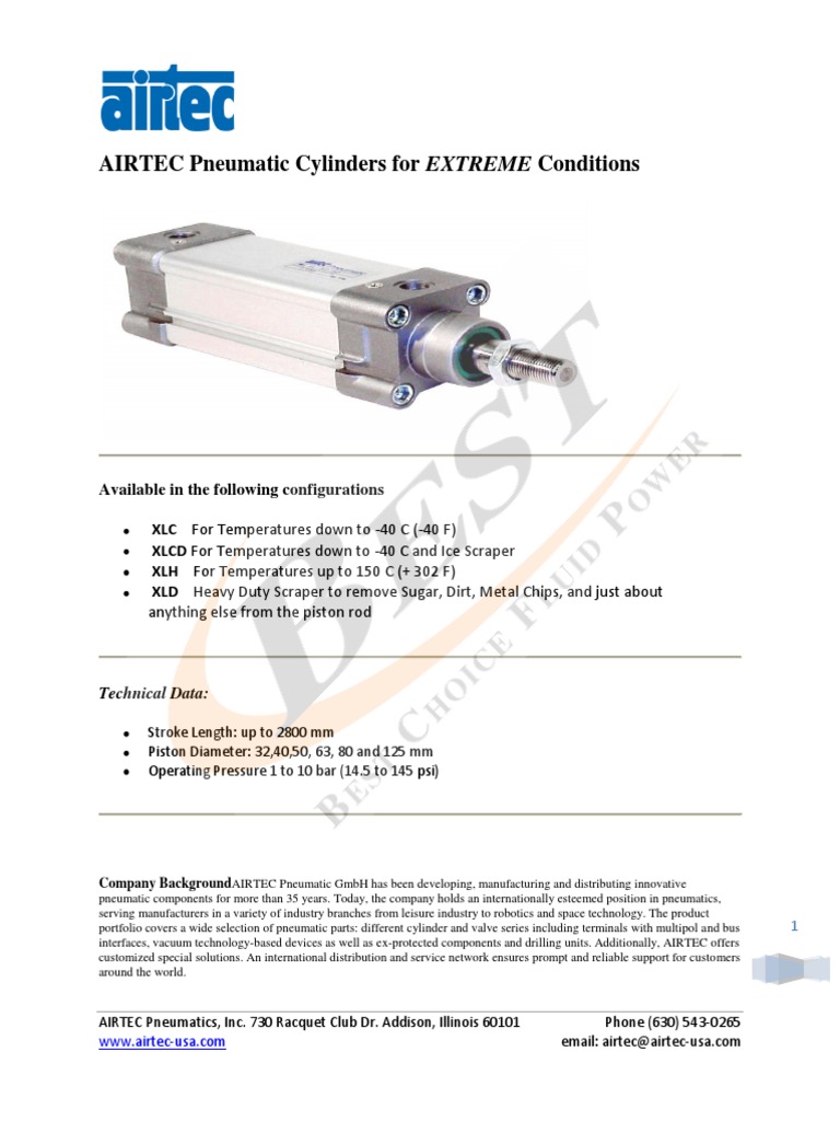 AIRTEC Pneumatic Cylinders For EXTREME Conditions: Available in The ...