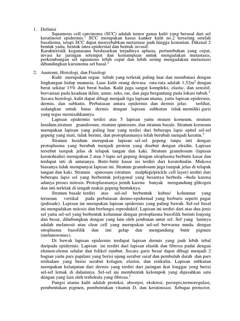 Kanker Kulit: Karsinoma Sel Skuamosa | PDF