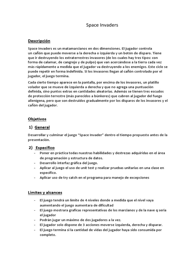 Space Invaders | PDF