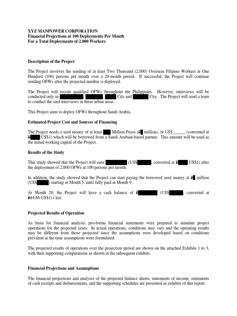 Feasibility Study - Financial Assumptions | PDF | Expense | Taxes