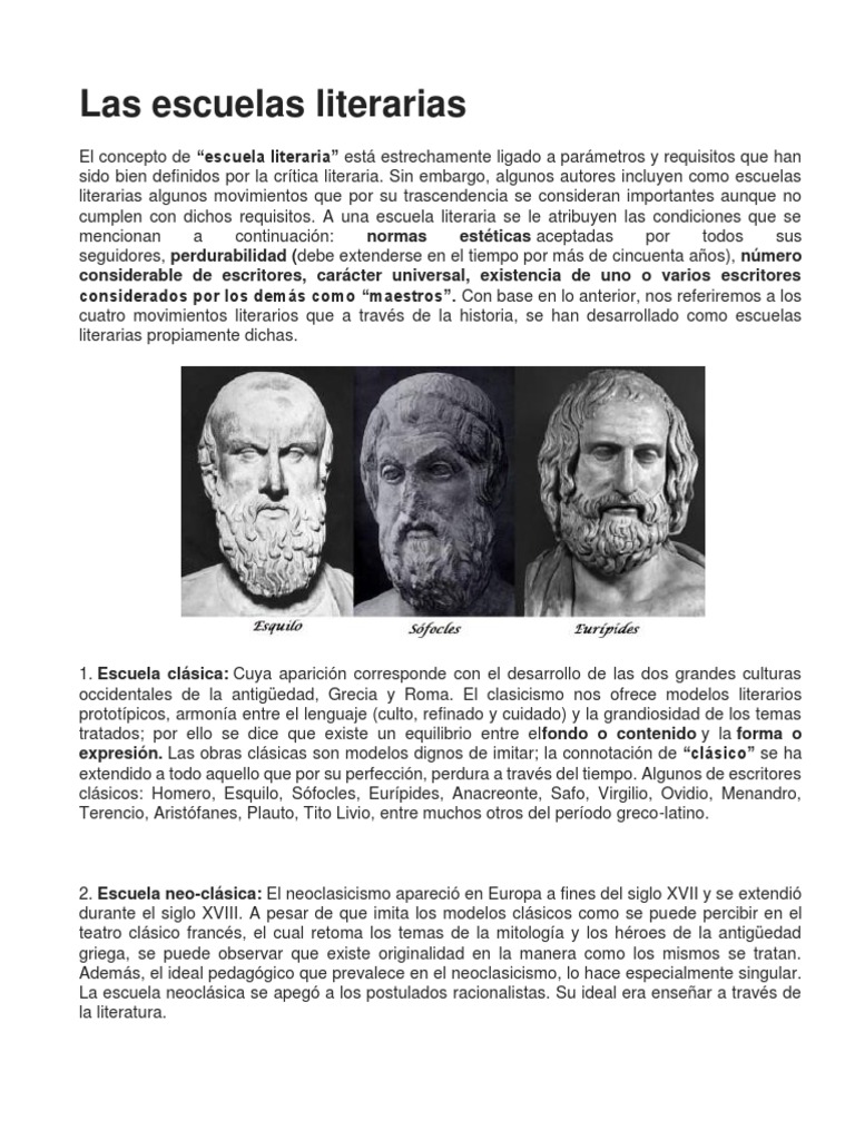 Escuelas Literarias a lo Largo de la Historia | PDF | Realismo ...
