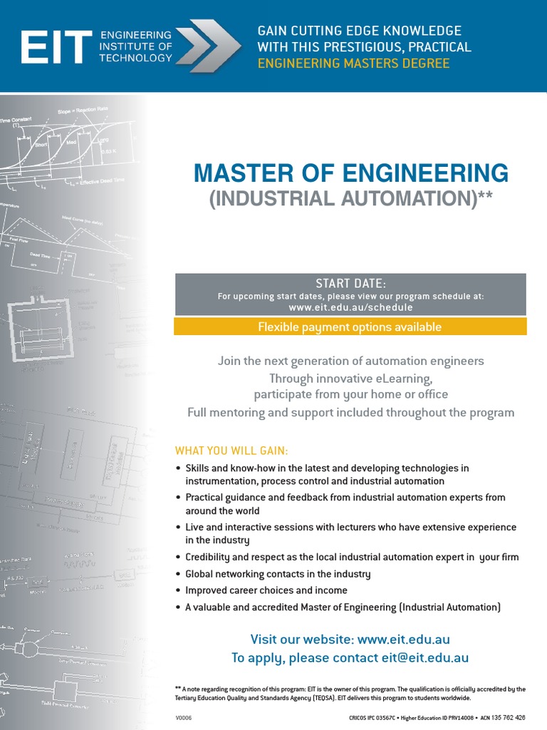 EIT Masters Engineering MIA Brochure | PDF | Automation | Instrumentation
