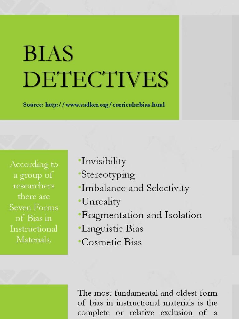 Bias Detectives | PDF | Bias | Stereotypes
