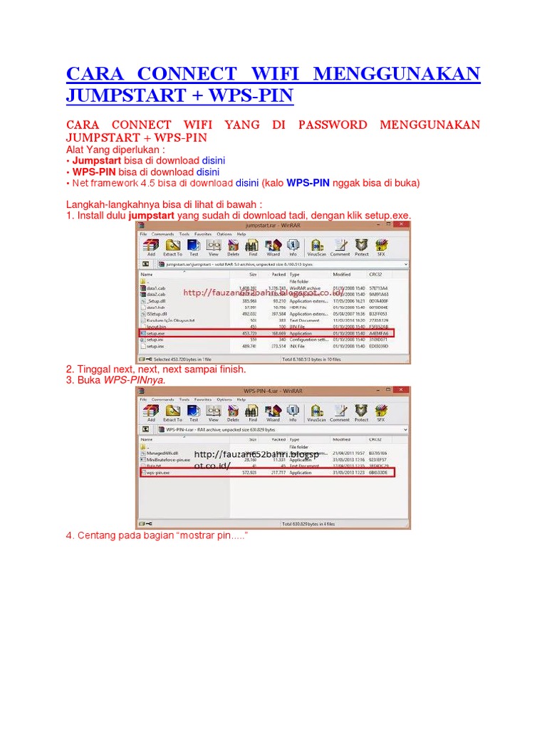 Cara Connect Wifi Menggunakan Jumpstart + Wps-Pin | PDF
